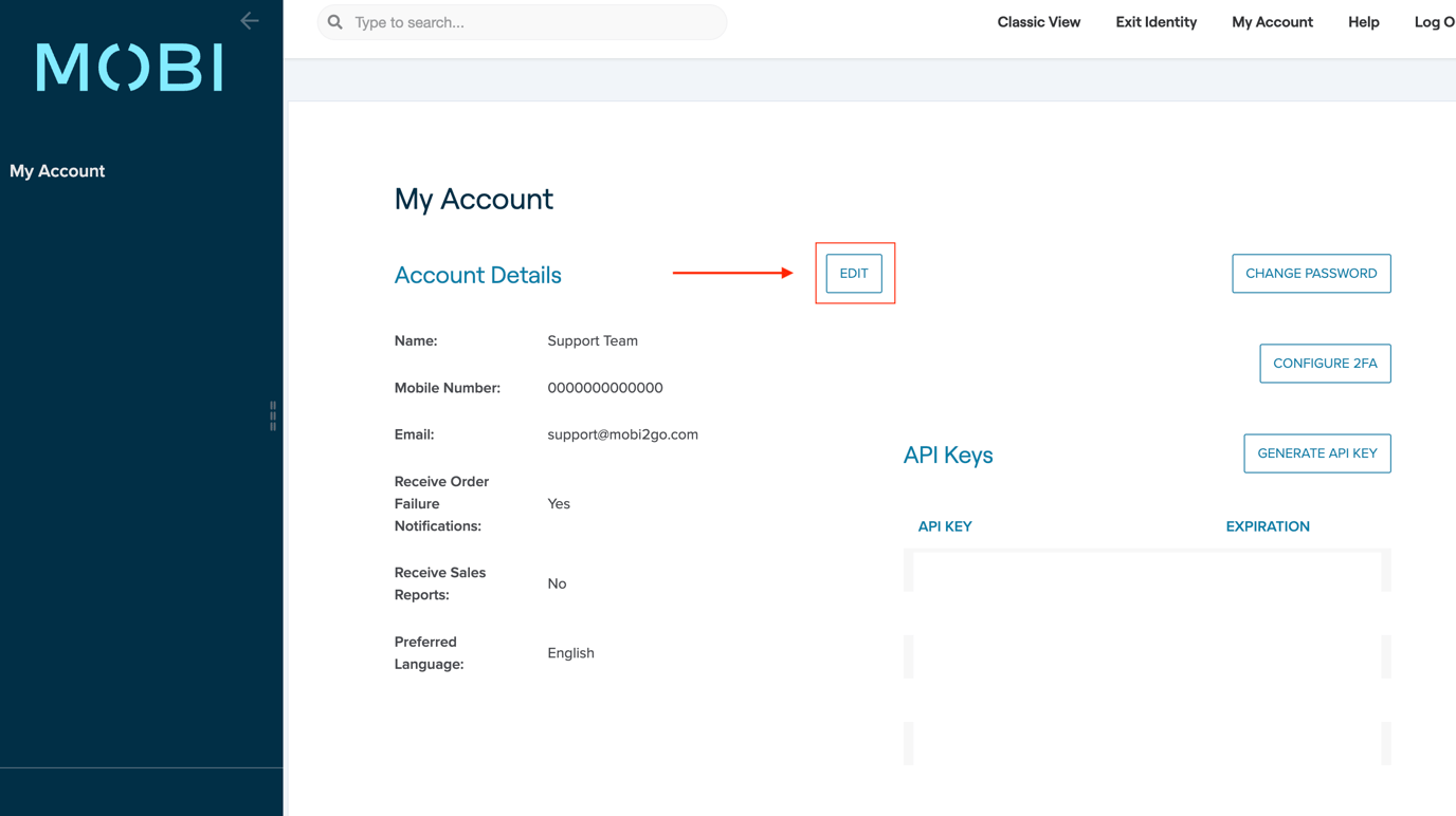 Manage your account settings